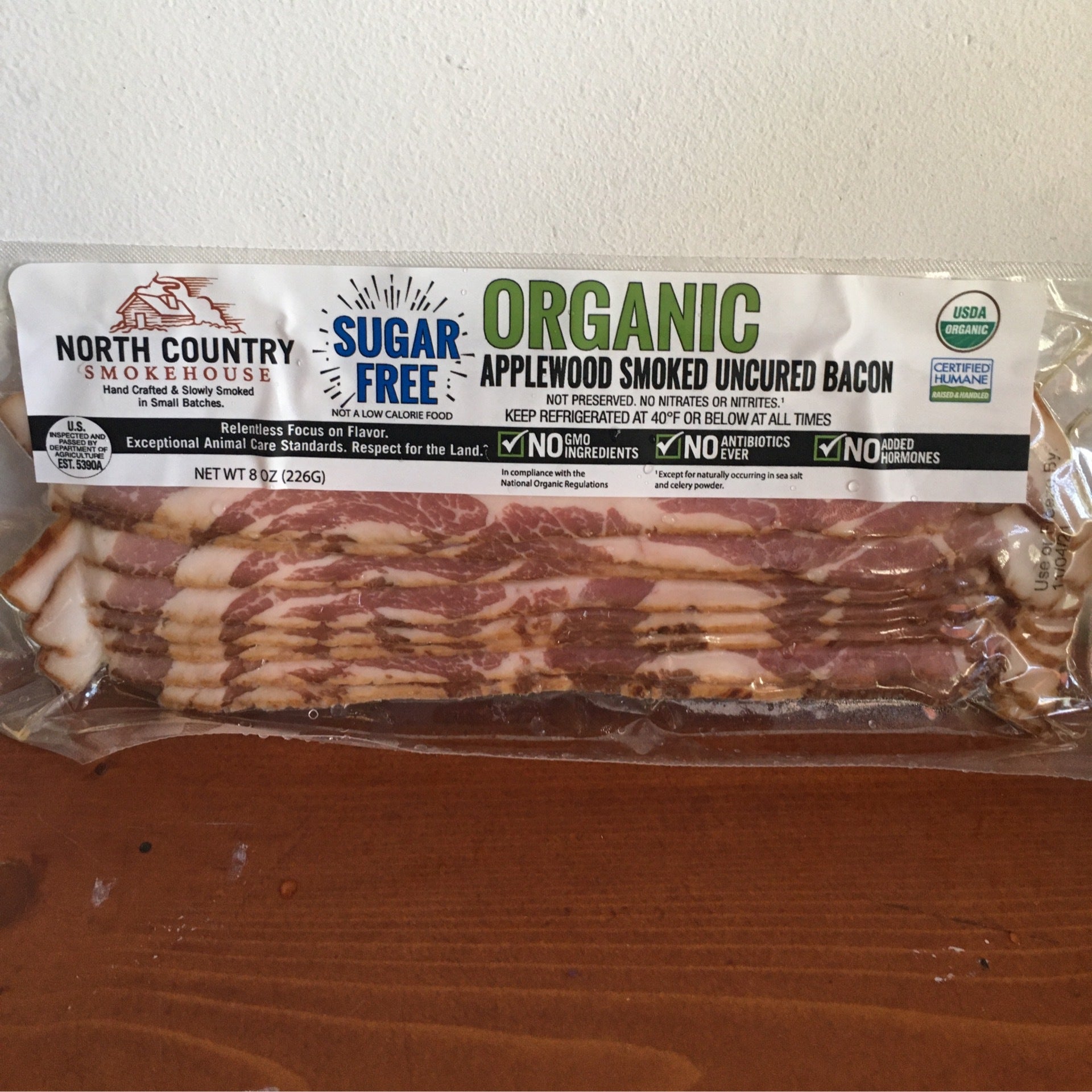 Bacon, Organic, Uncured, 8 oz (North Country) | Free Verse Farm Shop